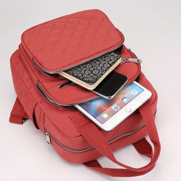 Bags | New Burgandy Quilted Backpack | Poshmark